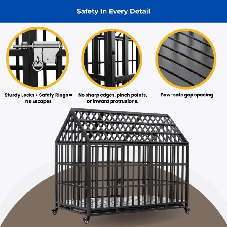 51" Heavy Duty Extra Large Dog Crate & Indoor Kennel for Separation Anxiety