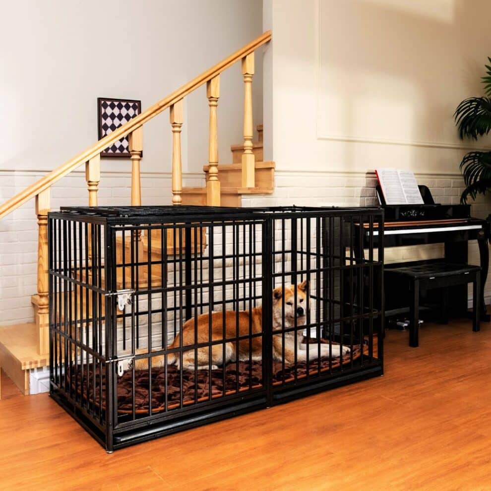 48” Extra Large Heavy Duty Indoor Kennel for Big Dog with High Anxiety